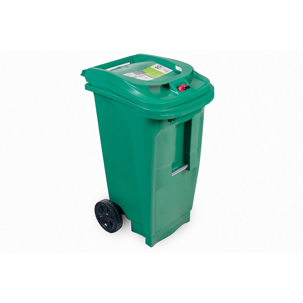 IPL 26 GAL PEEL Wheeled Cart Green with 8 Inch Wheels | The Home Depot ...