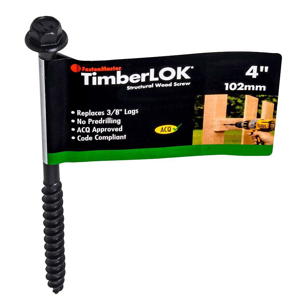 FastenMaster 4-inch Hex Washer Head TimberLOK(R) Structural Wood Screw ...