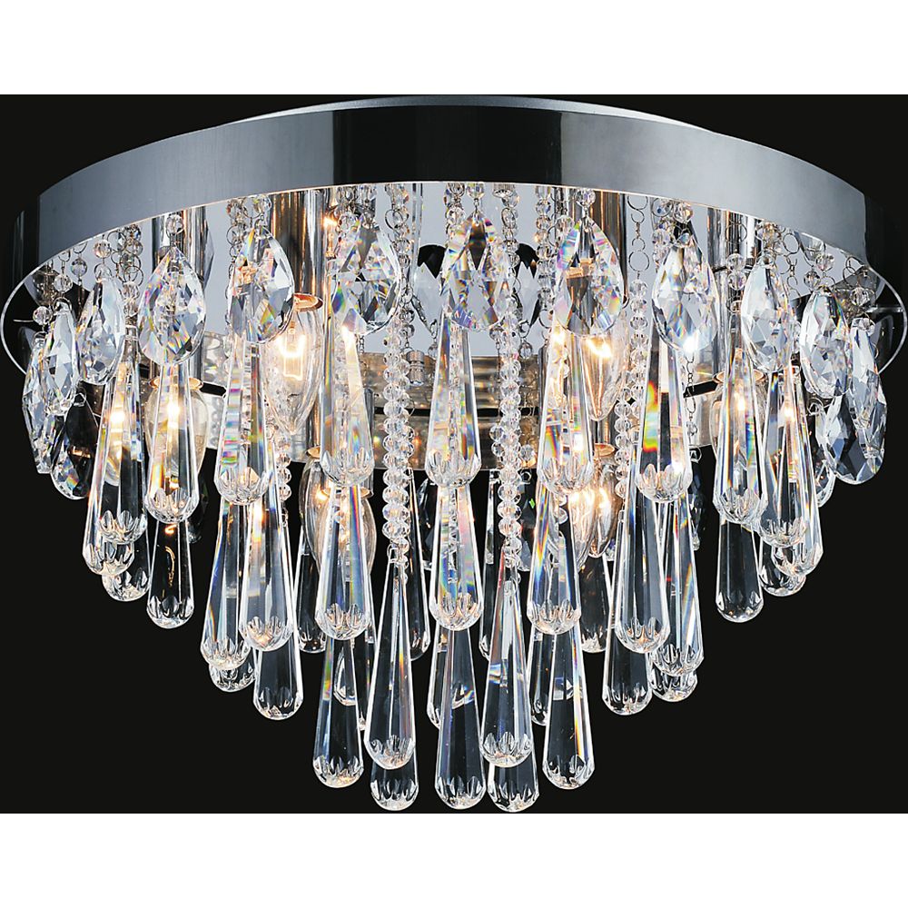 CWI Lighting 8 Light Flush Mount With Crystals | The Home Depot Canada