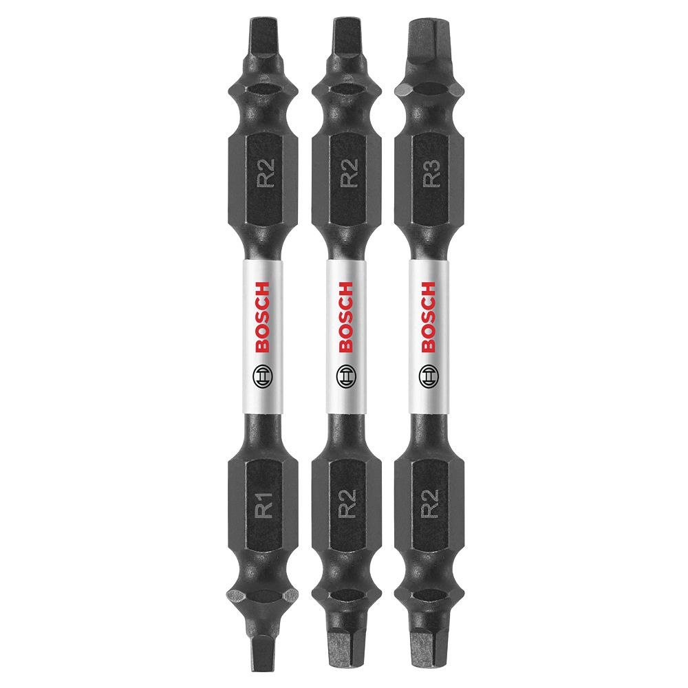 Bosch 3-Piece Impact Tough 2.5 Inch Square Double-Ended Bit Set | The ...
