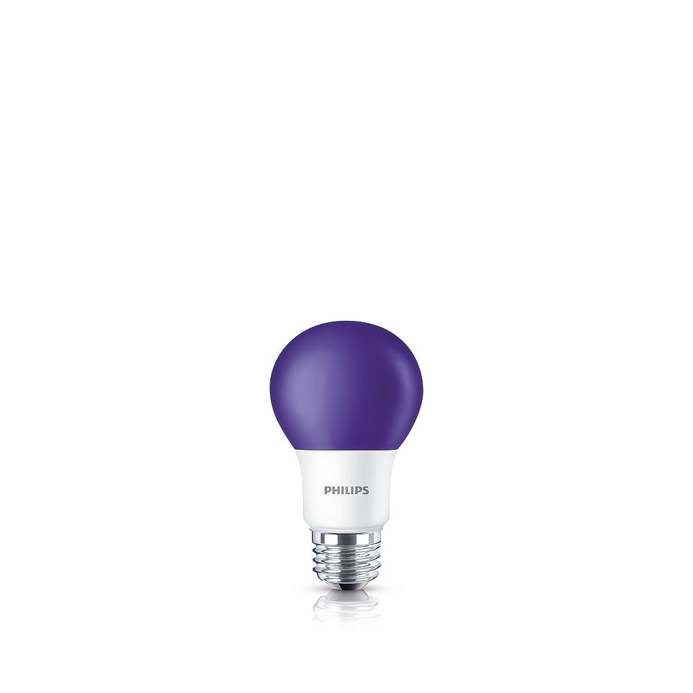 Philips LED 60W A19 Purple Non Dimmable | The Home Depot Canada