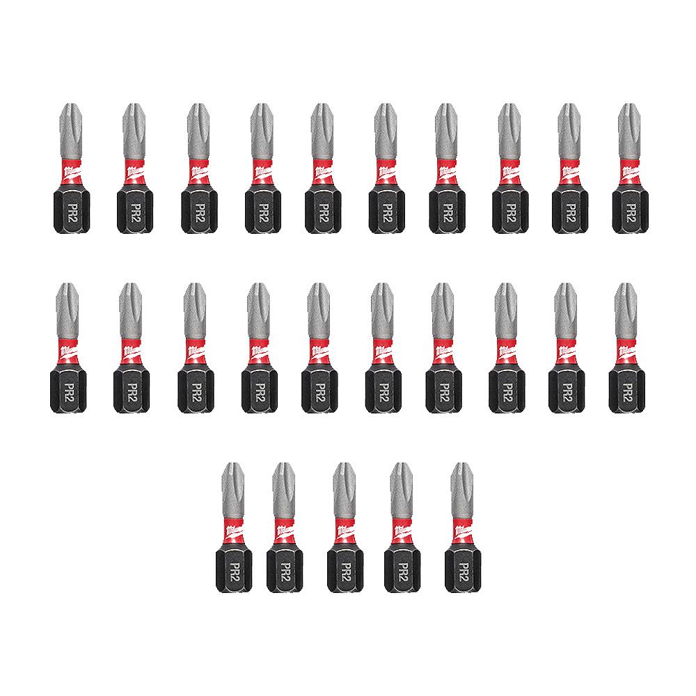 Milwaukee Tool SHOCKWAVE 1 in. PR2 Impact Bit Contractor Pack (25-Piece ...