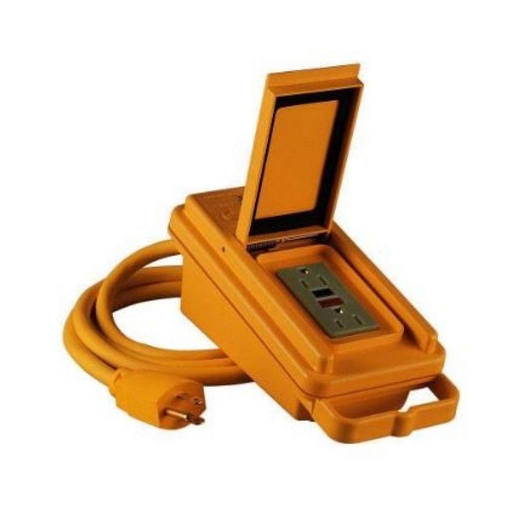 Southwire Shock Shield GFCI Duplex Outlet Box 6 ft. 12/3 SJTW 15A | The ...