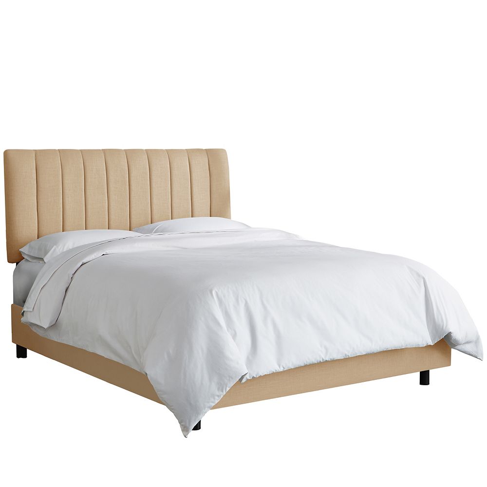 Skyline Furniture California King Channel Seam Bed In Linen Sandstone ...