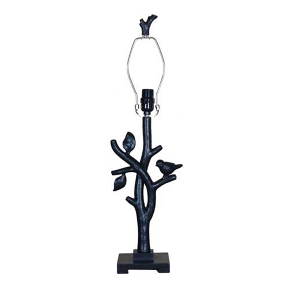 Hampton Bay Mix & Match Black Tree Branch With Bird Accent Lamp Base ...