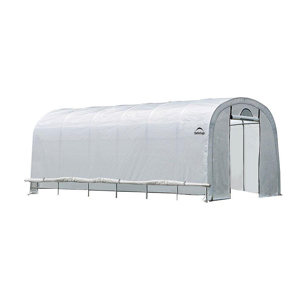 ShelterLogic GrowIt 12 ft. x 24 ft. x 8 ft. Heavy Duty Walk-Thru Round ...