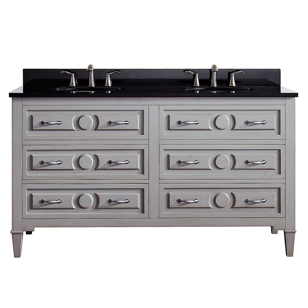 Avanity Kelly 61 Inch Double Sink Vanity Combo In Grayish Blue Finish ...