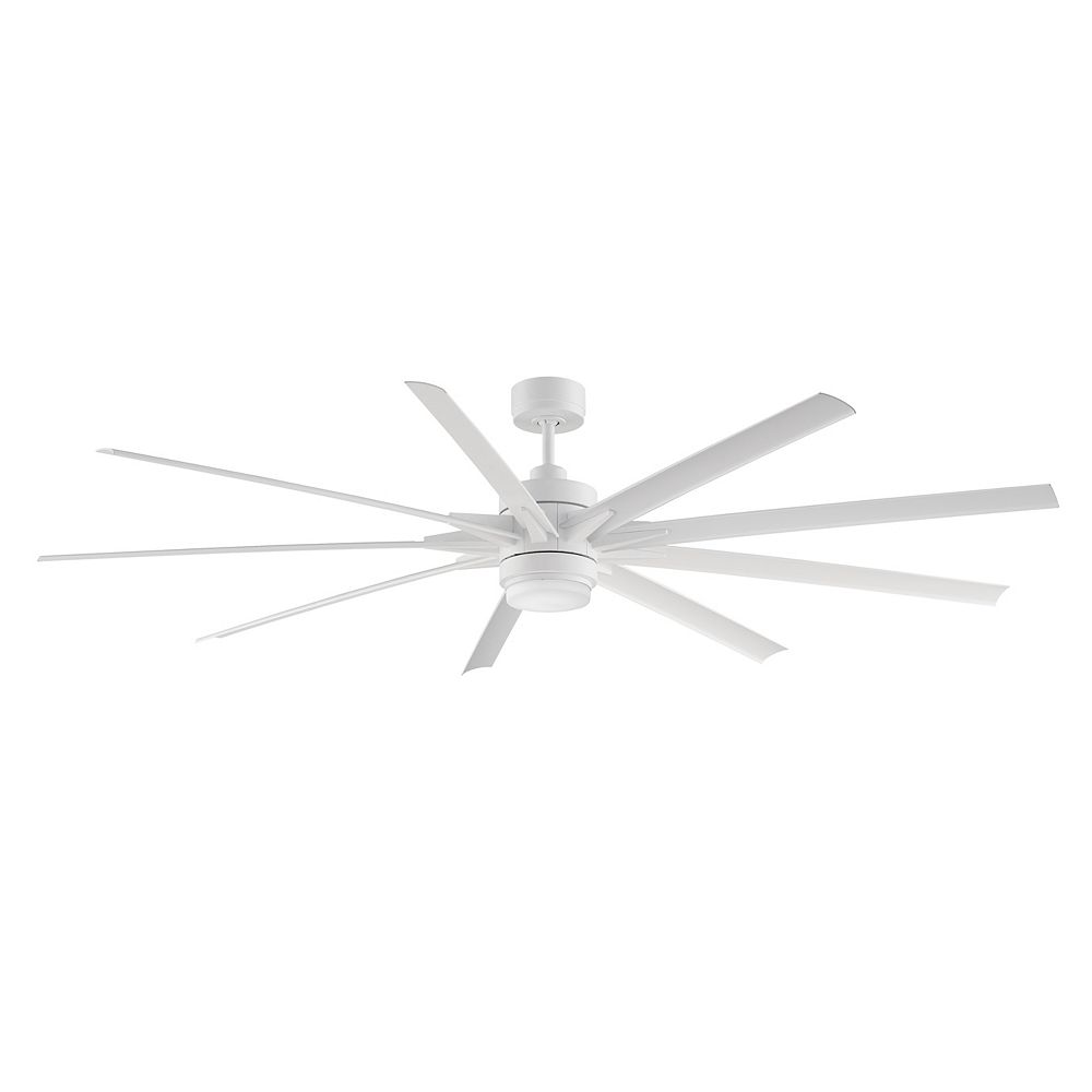 FANIMATION Odyn 84 inch 9-Blade LED Indoor/Outdoor White Ceiling Fan ...
