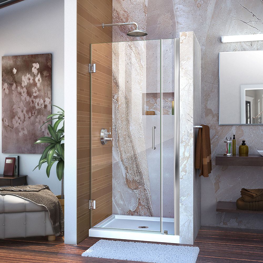 Dreamline Unidoor 33 To 34 Inch X 72 Inch Frameless Hinged Pivot Shower