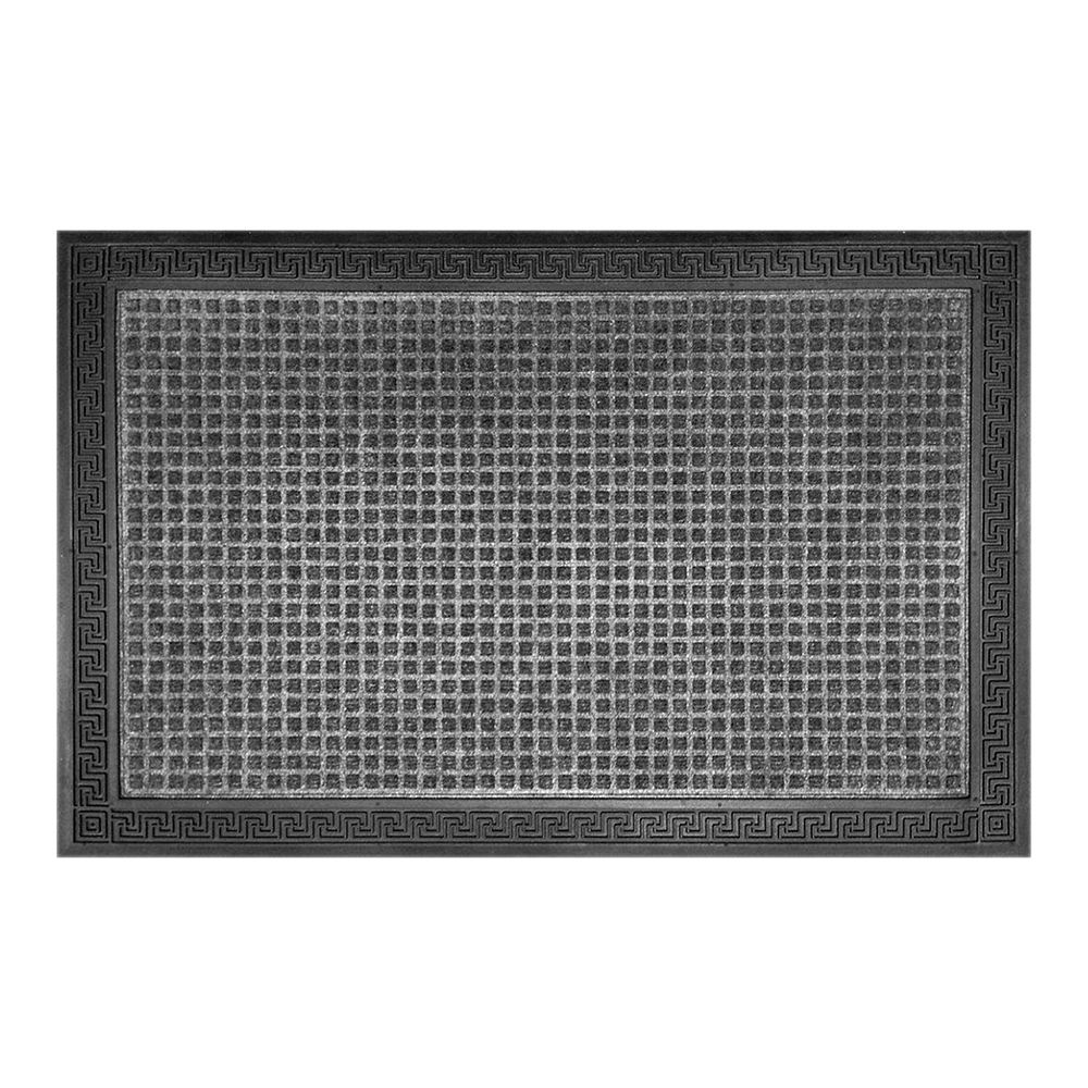 TrafficMASTER 24-inch x 35-inch Grey Rectangular Polyester Doormat with ...