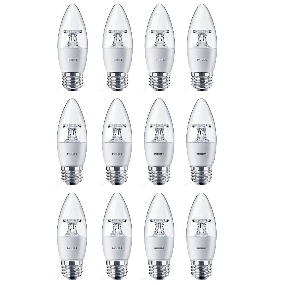 Philips 40W Equivalent Soft White (2700K) Chandelier Medium Base LED ...