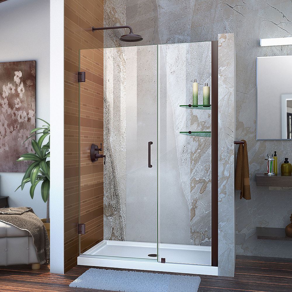 DreamLine Unidoor 47 to 48-inch x 72-inch Frameless Hinged Pivot Shower ... DreamLine Unidoor 47 to 48-inch x 72-inch Frameless Hinged Pivot Shower ...