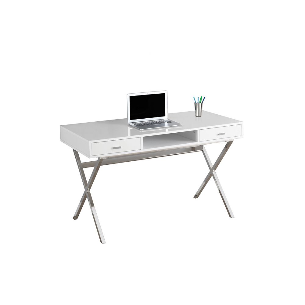 Monarch Specialties 47-inch x 29-inch x 24-inch Computer Desk in Glossy ...