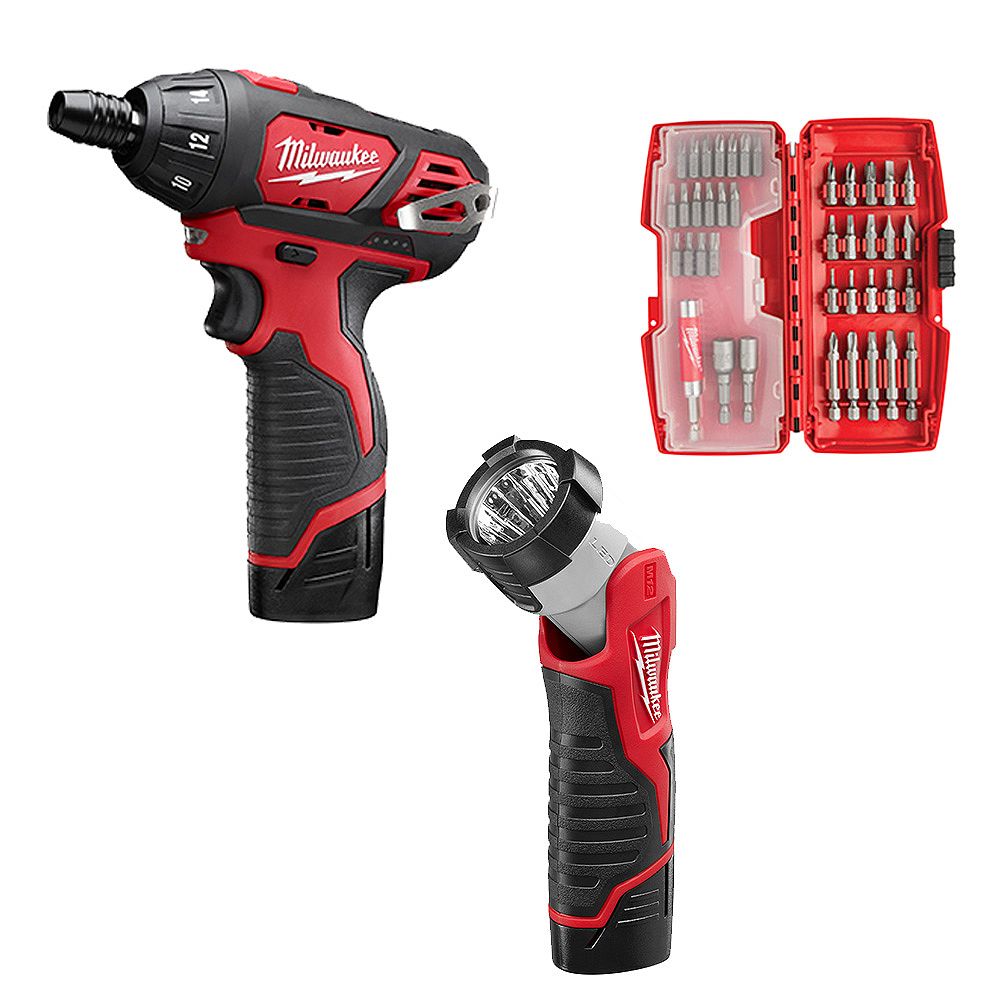 Milwaukee Tool M12 12V Lithium-Ion Cordless 1/4 -inch Hex Screwdriver ...