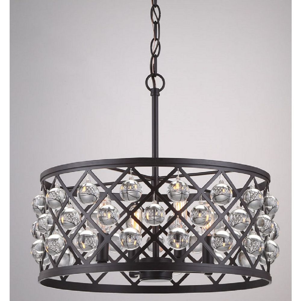 Home Decorators Collection Pennington Crest 4-Light 60W Antique Bronze ...