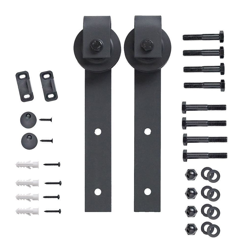 Colonial Elegance 2 Black Wheels Kit For Barn Rail | The Home Depot Canada