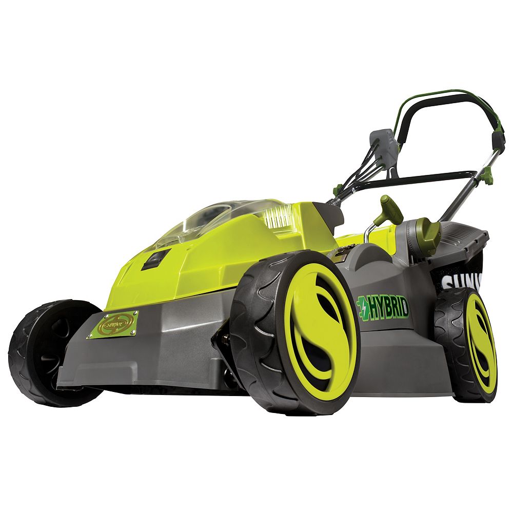 Sun Joe Ion 16-inch 40V Hybrid Cordless or Corded Lawn Mower | The Home ...