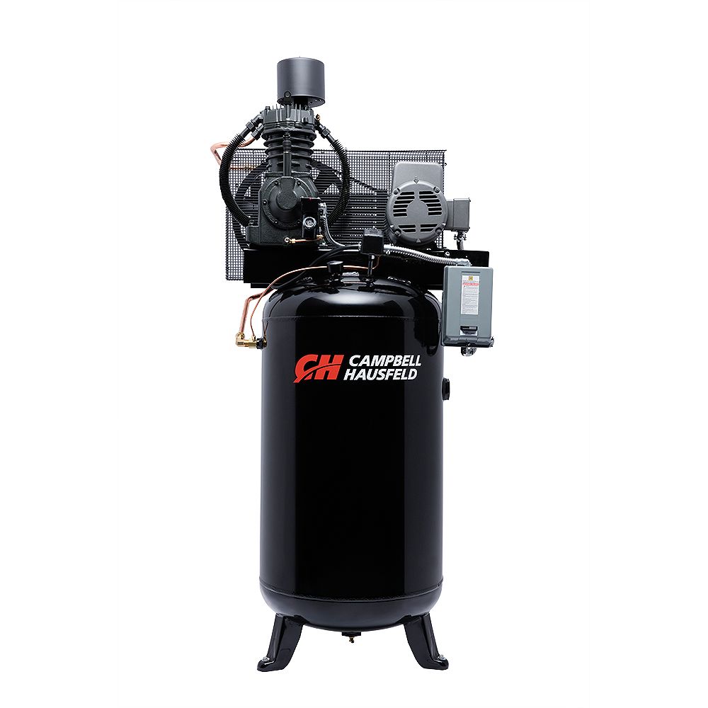 Campbell Hausfeld Air Compressor, 80 Gallon Fully Packaged 25CFM 7.5HP ...