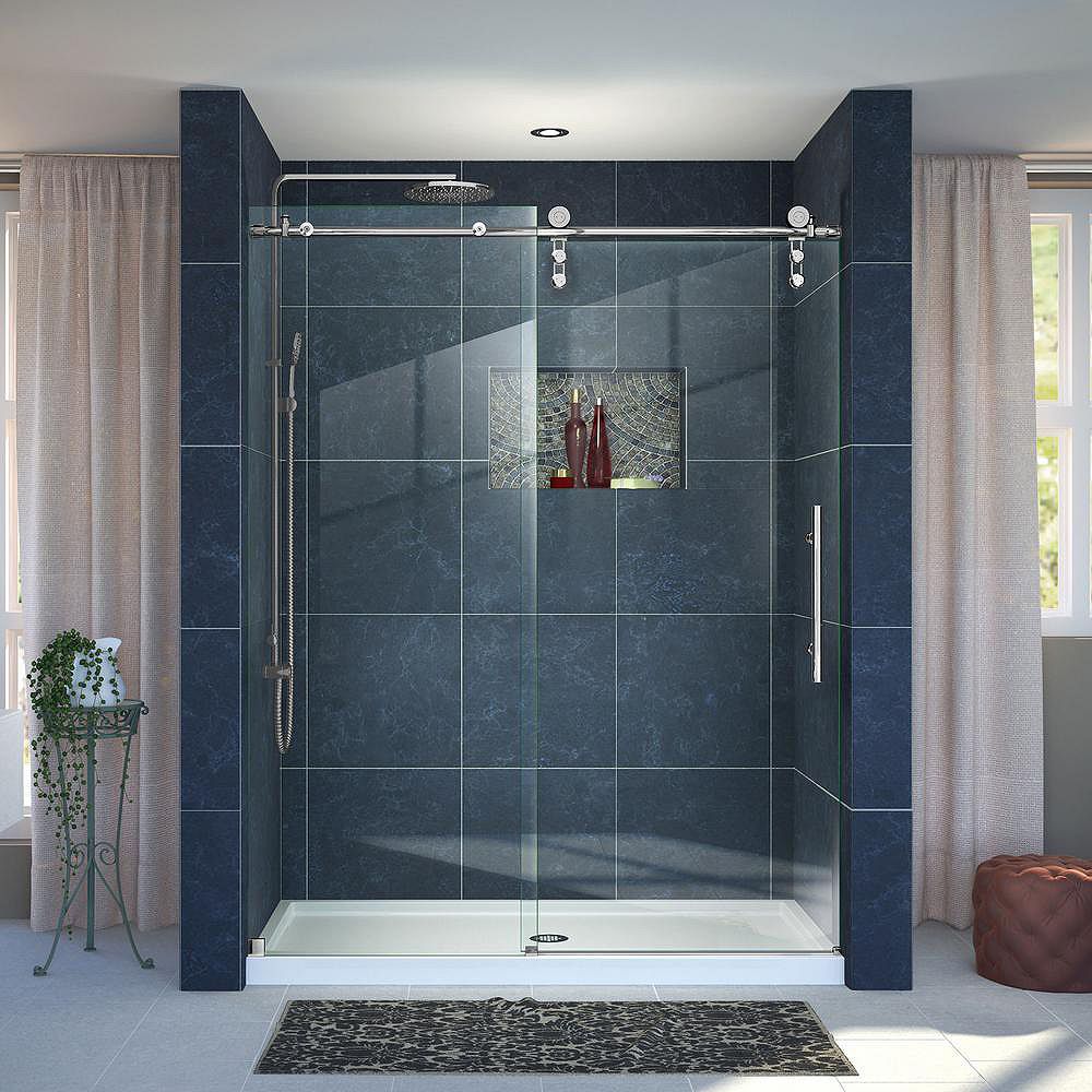 DreamLine Enigma-Z 36-inch x 60-inch x 78.75-inch Frameless Sliding Shower Door in Polishe ...