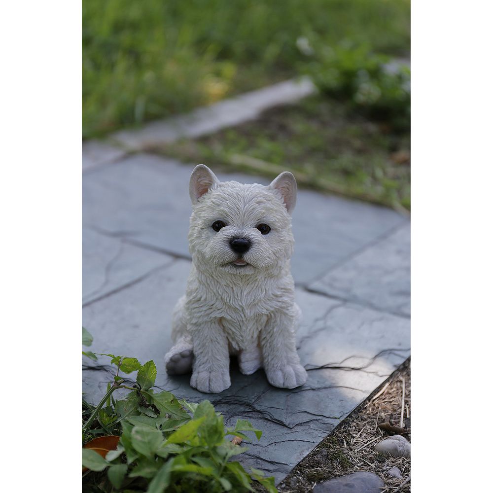 Hi-Line Gift White Terrier Puppy Statue | The Home Depot Canada