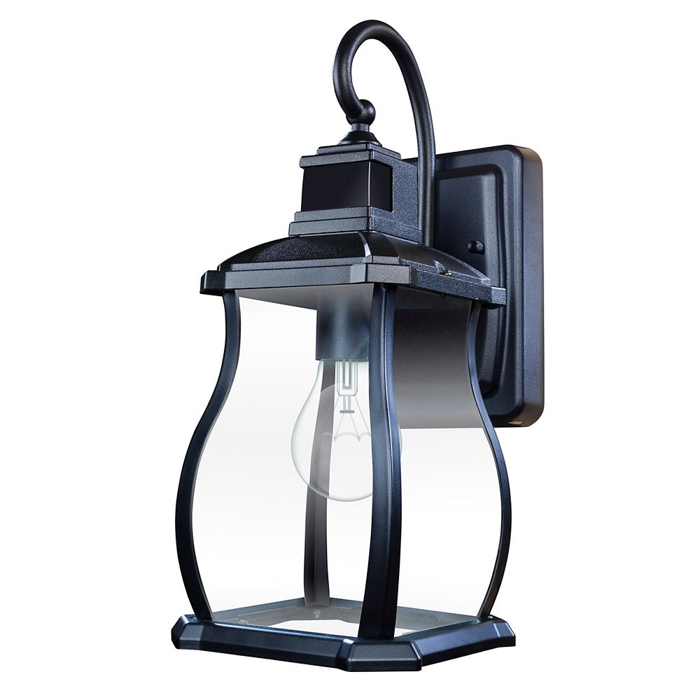 Heath Zenith 180 Degree Black Motion Activated Outdoor Wall Lantern ...