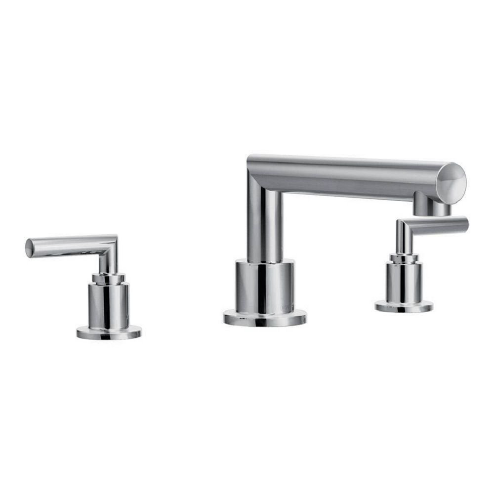 MOEN Arris 2-Handle Deck-Mount High-Arc Roman Tub Faucet Trim Kit in Chrome (Valve Not Inc ...
