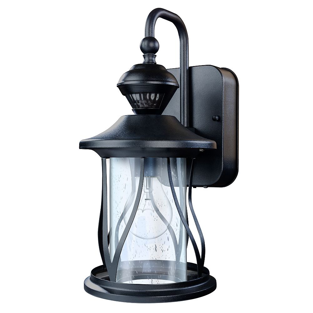 Heath Zenith 150 Degree Black Motion Activated Outdoor Wall Lantern ...