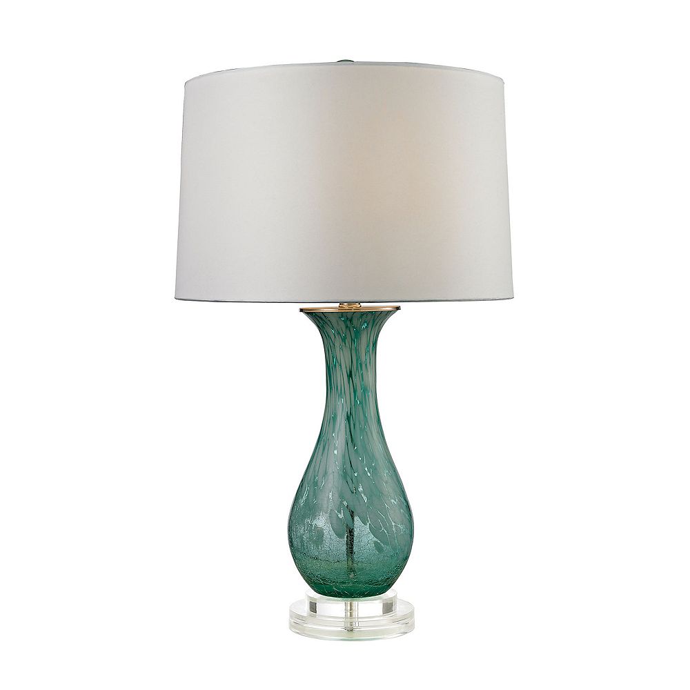 Titan Lighting Swirl Glass Table Lamp In Aqua The Home Depot Canada