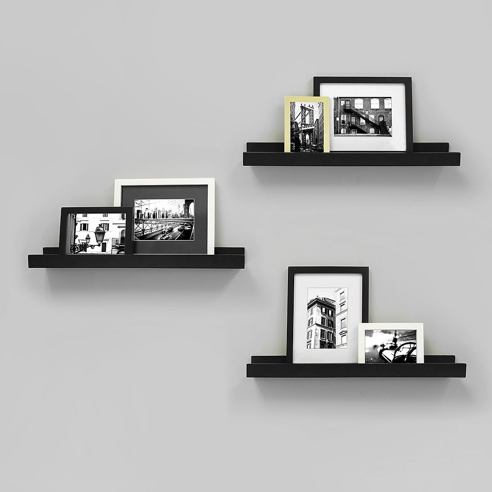 Kiera Grace Edge - 23x4 Inch Picture Frame Ledge- Black (3-Pack) | The ...