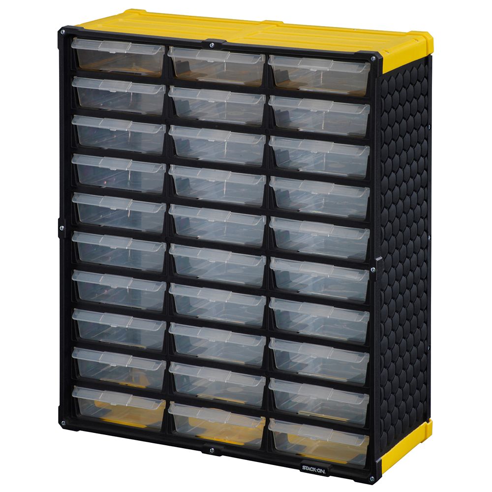 Stack On 30-Drawer Storage Cabinet in Yellow | The Home Depot Canada