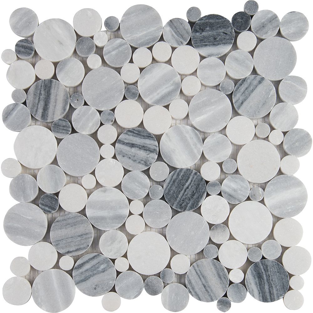 MSI Stone ULC Alaska Gray River Stone 12 Inch x 12 Inch Polished Marble ...