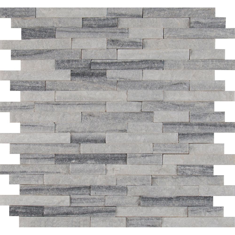MSI Stone ULC Alaska Grey Split-Face 12-inch x 12-inch Marble Mesh ...