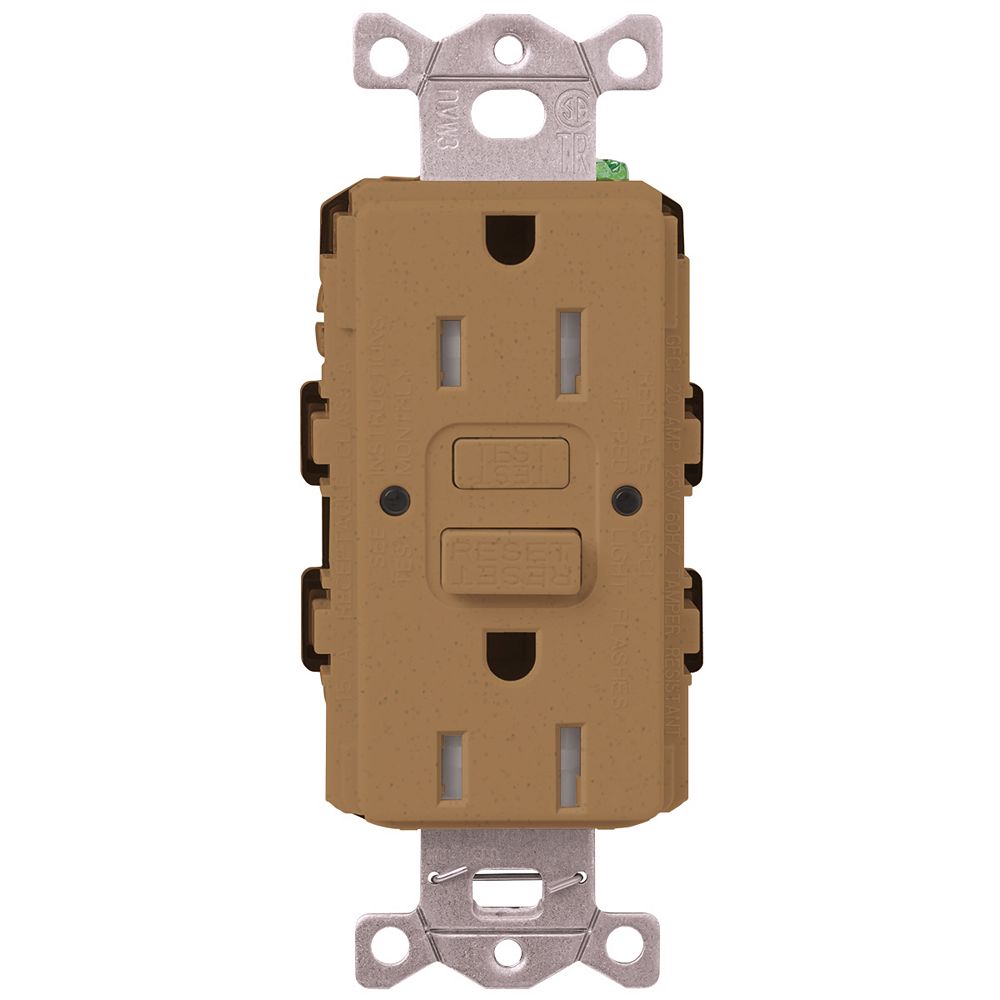 Lutron Claro 15-Amp Tamper-Resistant GFCI Duplex Receptacle, Terracotta ...