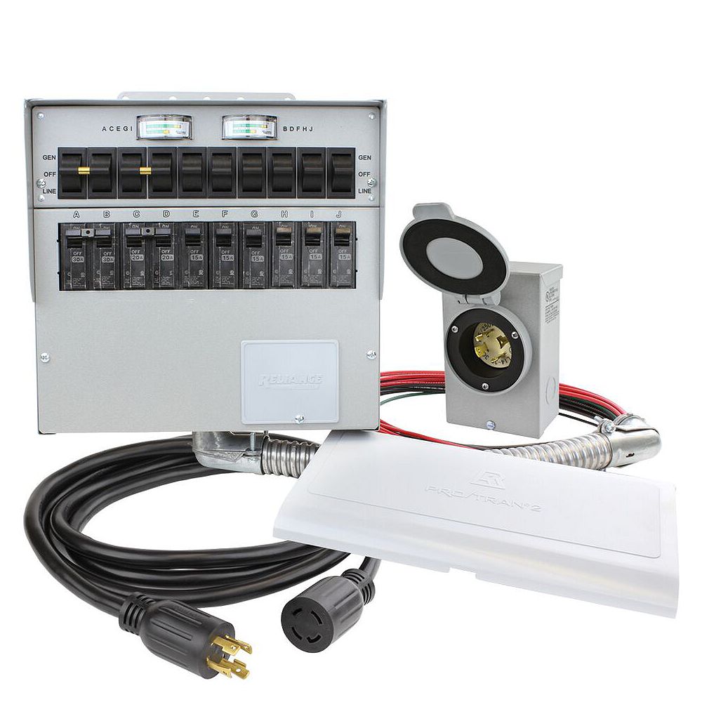 Reliance Controls 30 Amp 7500w 10 Circuit Indoor Transfer Switch Kit