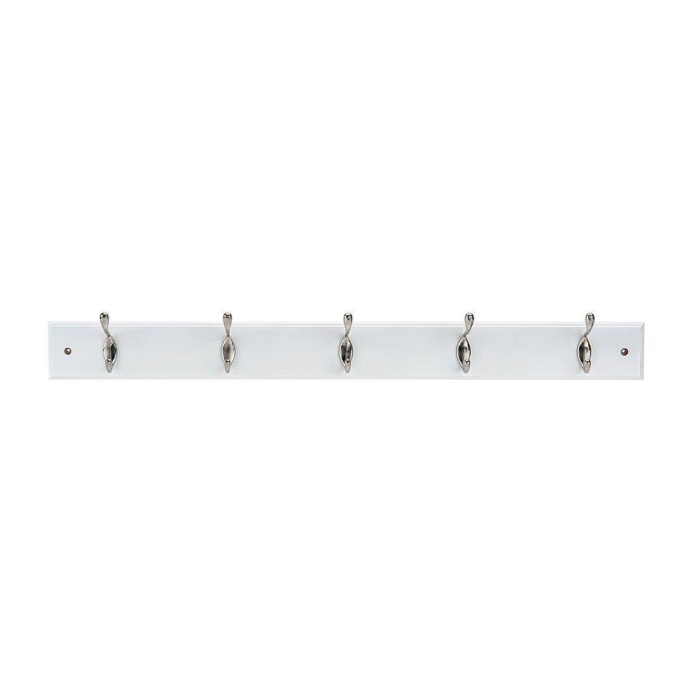 Nystrom 27 Inch 686 Mm Utility 5 Hook Rack White And Brushed Nickel The Home Depot Canada