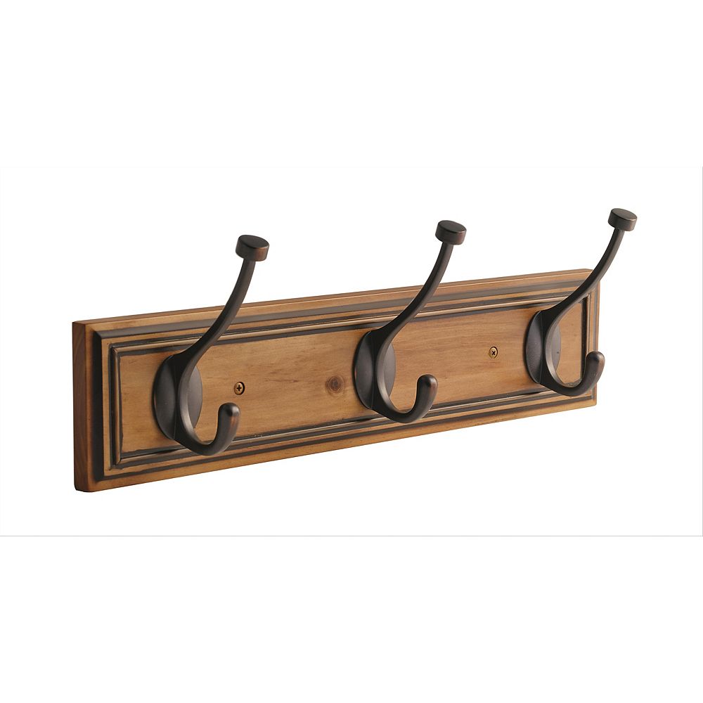 Amerock Decorative 3-Hook Rack 18 Inch (457mm) - Honey Pine/Oil-Rubbed ...