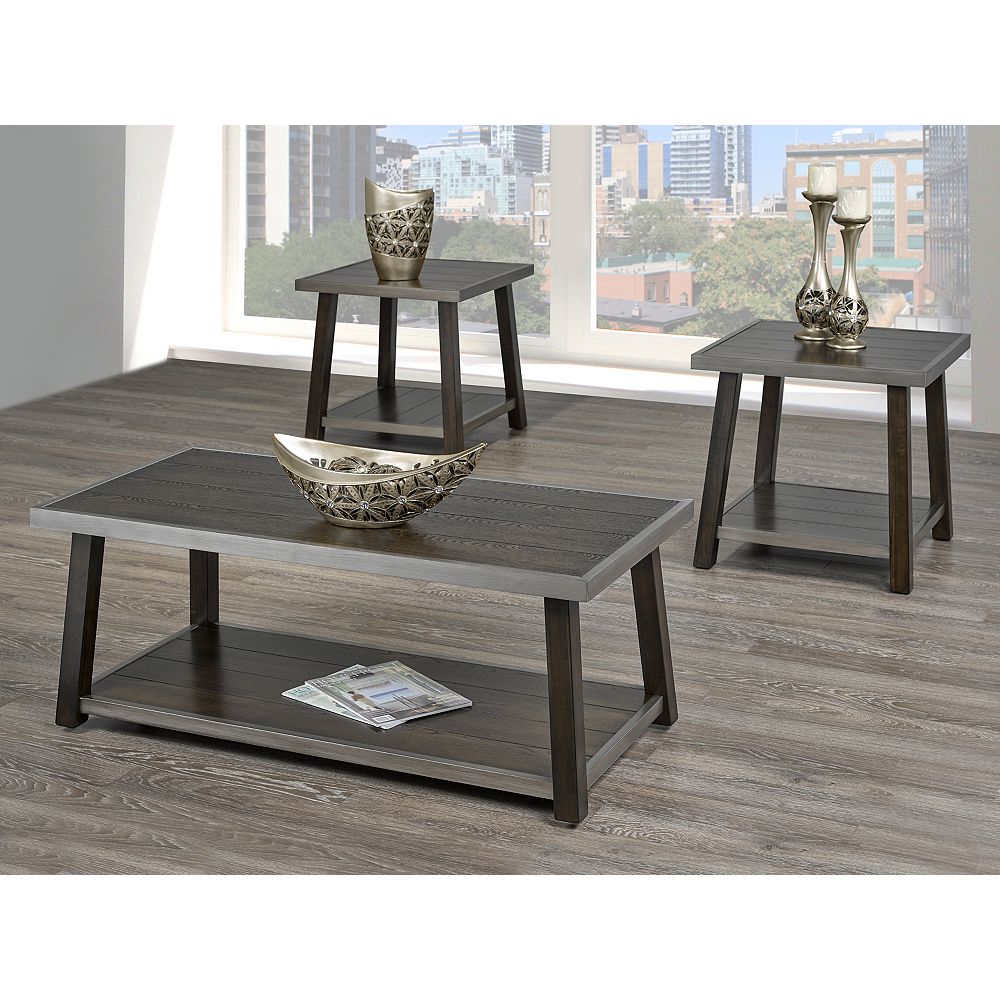 Brassex Inc. Indira 3-Piece Coffee Table Set, Walnut | The Home Depot ... Brassex Inc. Indira 3-Piece Coffee Table Set, Walnut | The Home Depot ...