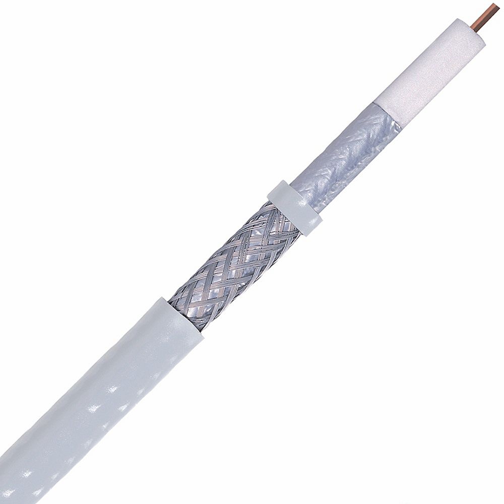 TygerWire 1000 ft. White RG6 Coaxial Cable with FT4 Rated | The Home ...