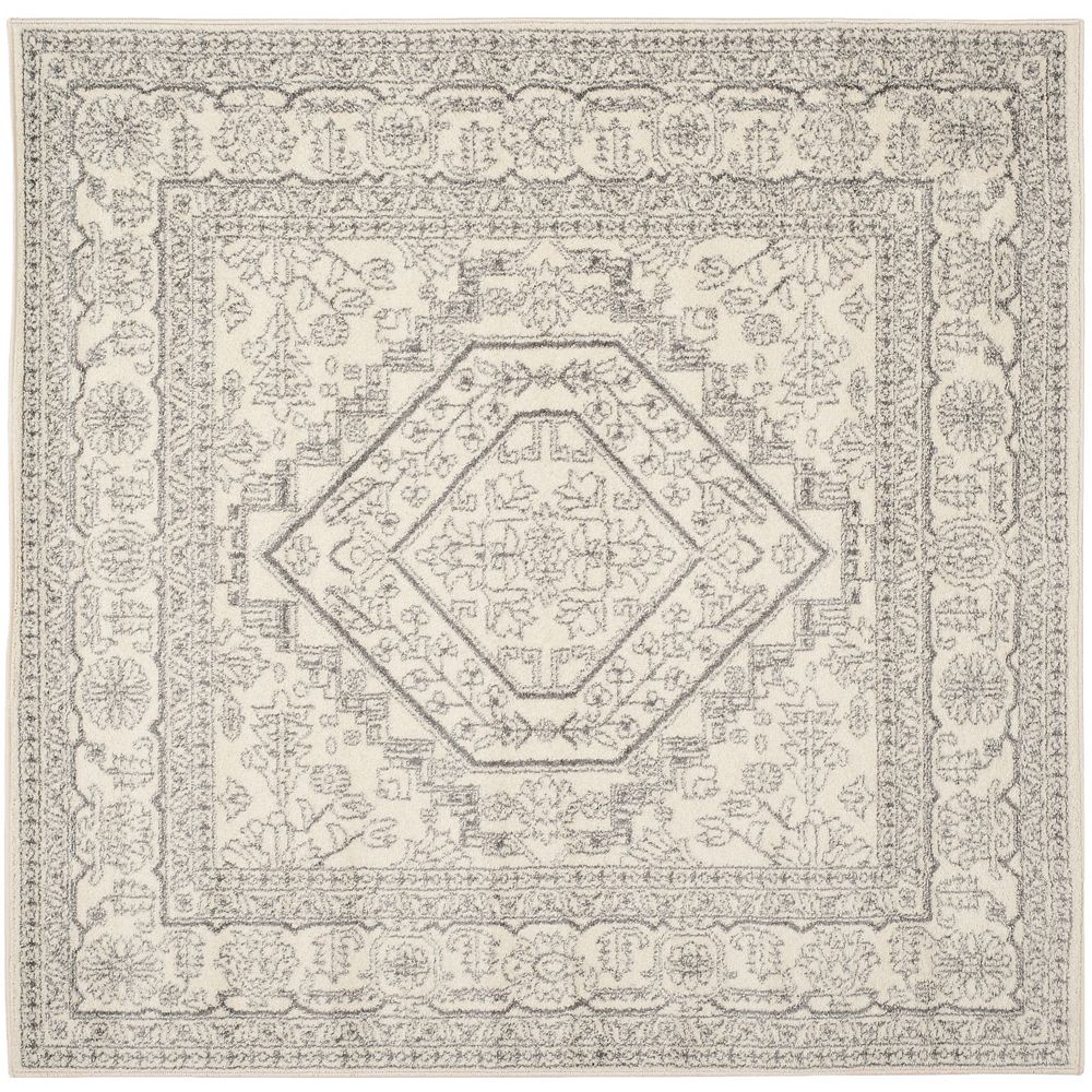 Safavieh Adirondack Winston Ivory / Silver 6 ft. x 6 ft. Indoor Square ...