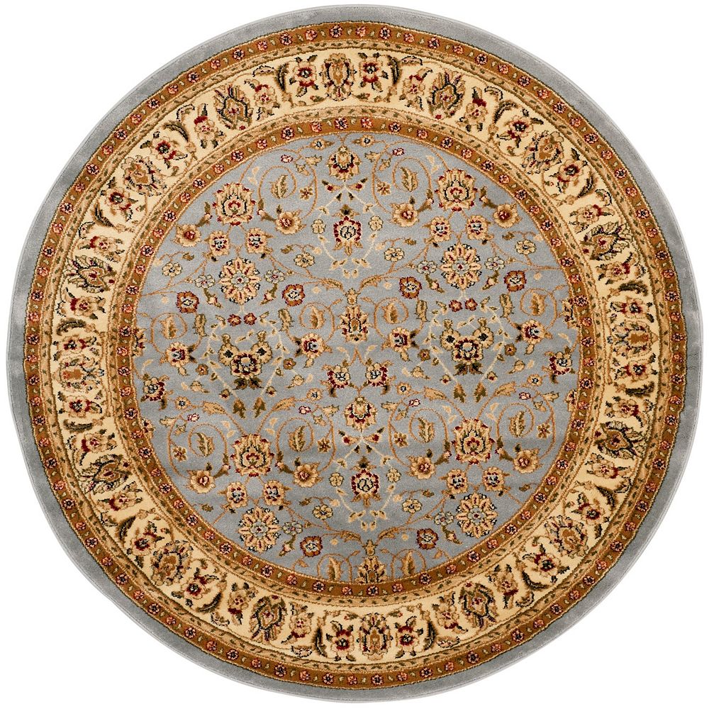 Safavieh Lyndhurst Adria Light Blue / Ivory 4 ft. x 4 ft. Indoor Round ...