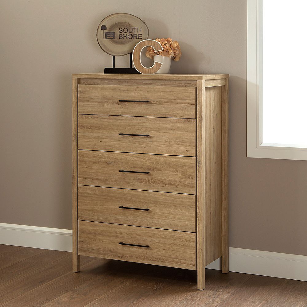 South Shore Commode 5 tiroirs Gravity, Chêne rustique | Home Depot Canada