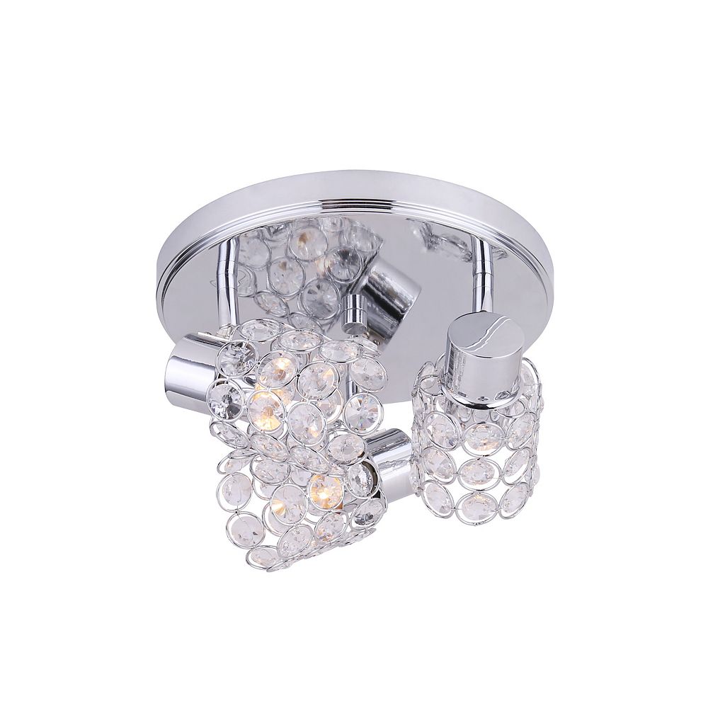 Canarm RIVA 3-Light Chrome/Crystal Track Light | The Home Depot Canada
