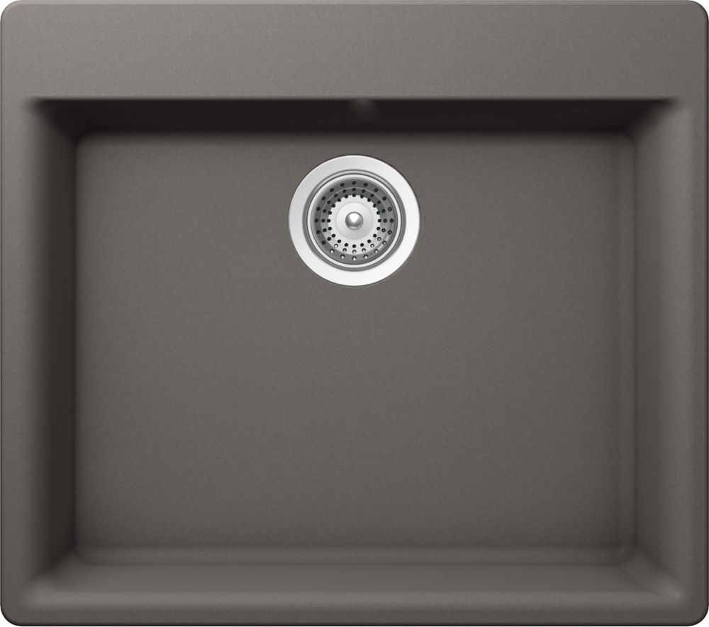 Wessan Granite Single Bowl Drop-in Sink in Silverstone | The Home Depot ...