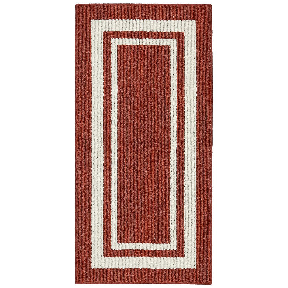 Mohawk Home Border Loop Garnet/Cream 2 ft. x 4 ft. Scatter Rug | The ...