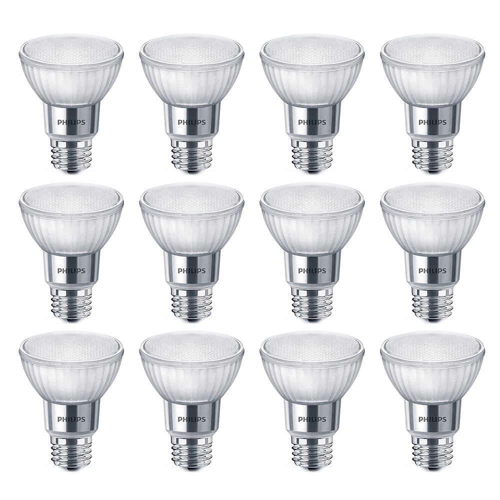 Philips 50W Equivalent Daylight Glass PAR20 LED Light Bulb (12-Pack ...