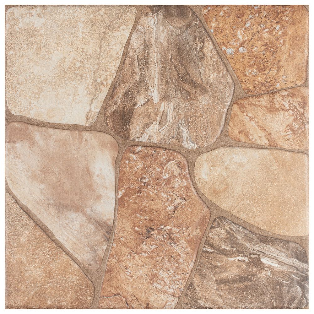Merola Tile Lyon Beige 17-3/4-inch x 17-3/4-inch Ceramic Floor and Wall ...