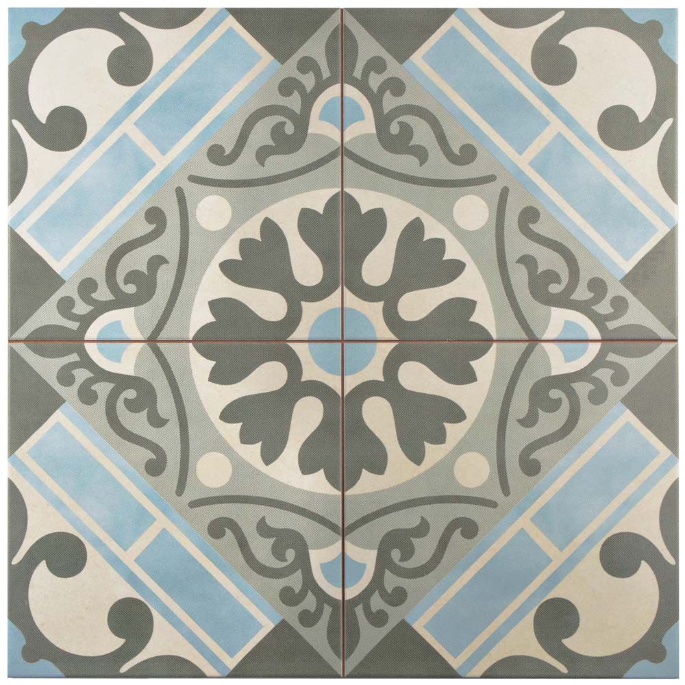 Merola Tile Evasion Azul 17-5/8-inch x 17-5/8-inch Ceramic Floor and ...