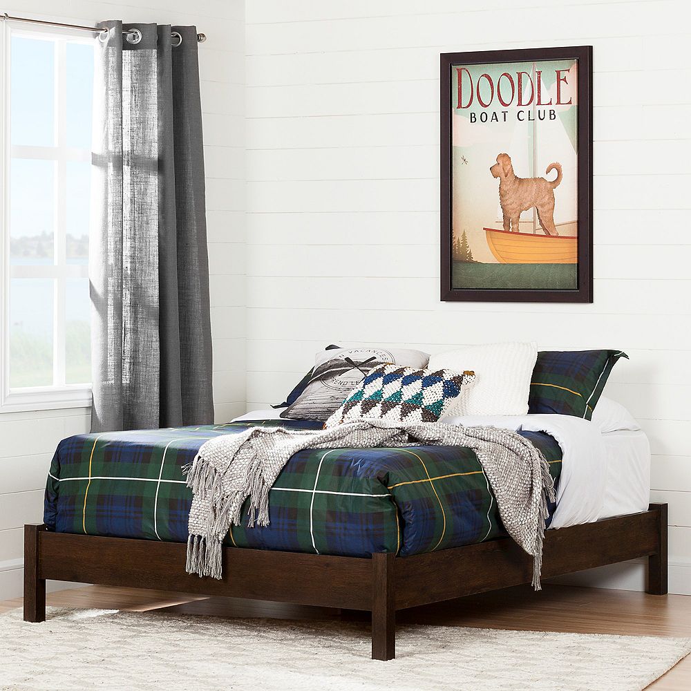 South Shore Lit plateforme double (54") Fynn, Chêne brun | Home Depot ...