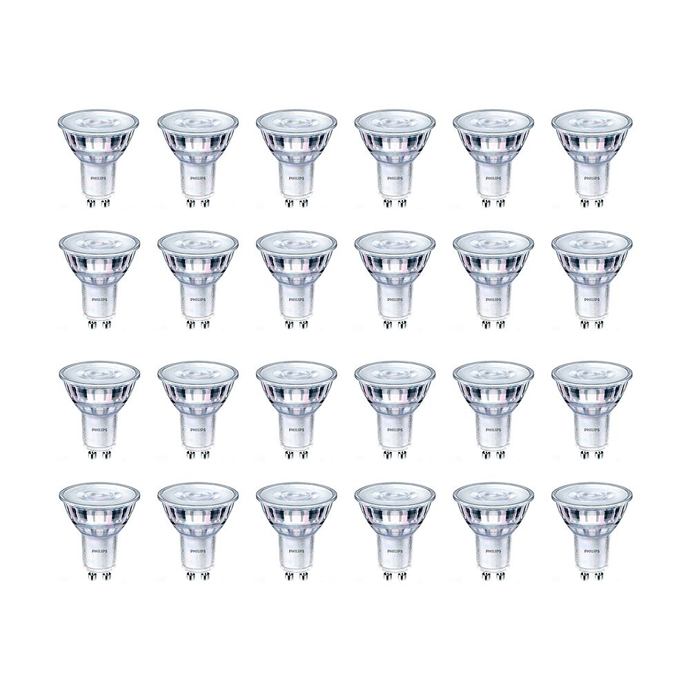 Philips 50W Equivalent Glass Bright White (3000K) GU10 LED Light Bulb ...