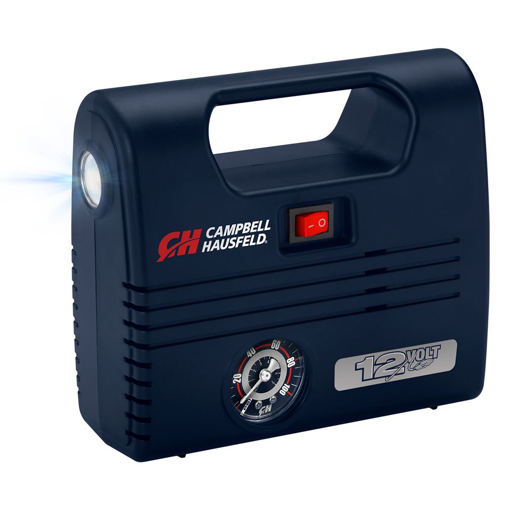 Campbell Hausfeld Portable 12 Volt Inflator, with LED Light, 100 PSI ...